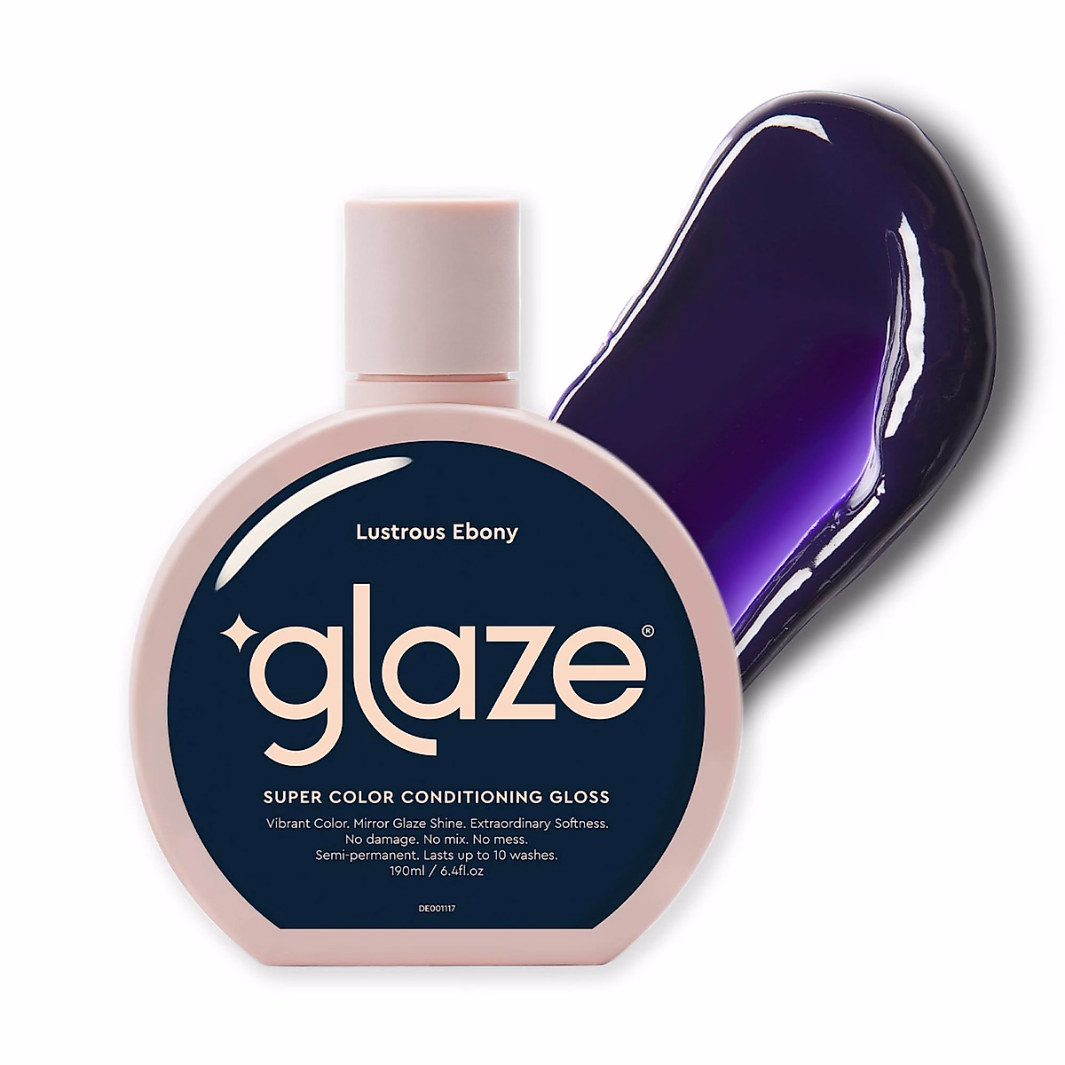 Glaze Super Gloss Color Conditioning Hair Gloss – Like a Tinted Moisturizer for Dark Brown/Black Hair – Boosts Color, Repairs the Look of Damage & Adds Mirror Shine – Lustrous Ebony, 6.4 oz