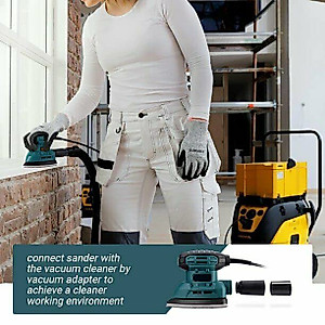 Classic Mouse Detiail Sander with Replacement Sandpaper Pads, 12000 Orbits/Minute, Vacuum Cleaner Connection, Ergonomic Design, Blue