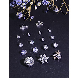 Uqnwbdq Dermal Piercing Jewelry Dermal Top Dermal Anchor Dermal Jewelry kit Dermal Base Jewelry 316L Surgical Stainless Steel Titanium Microdermal Gem CZ Diamond Dermal Piercing Jewelry for Women Men