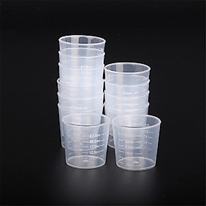 10pcs 30ml Plastic Liquid Measuring Cups Transparent Clear Plastic Graduated Kitchen Cooking Medicine Measure Tool
