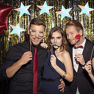 120 Pieces Iridescent Stars Cutouts Double Printed Star Cutouts Aluminum Foil Paper Star Confetti Cutouts 6 Inch Large Glitter Stars Decoration for Bulletin Board Wedding Holographic Party Supplies