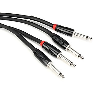 Roland Black Series Interconnect Cable, Dual 1/4-Inch to Dual 1/4-Inch, 15-Feet