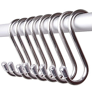 GCA 20 Pack 304 Stainless Steel Heavy-Duty Medium S Shaped Hooks Kitchen Hooks Hanging Hooks for Kitchen, Bathroom, Bedroom, Office …