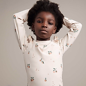 LDIOIF Toddler Girls Long Sleeve Swimsuit Zipper Rash Guard One Piece Bathing Suit UPF50 Pink Cherry Sunsuit w/Ruffle 18-24M