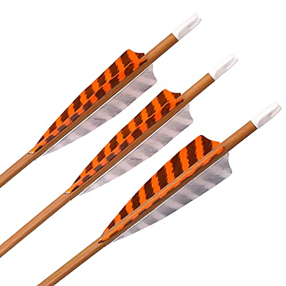 ELONG 6pk 30" Archery Carbon Arrows Wood Camo Spine 600 Recurve Bows Turkey Feather Arrow