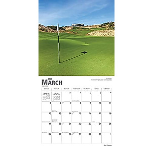 Golf Courses | 2023 12 x 24 Inch Monthly Square Wall Calendar | BrownTrout | Golfing Sport