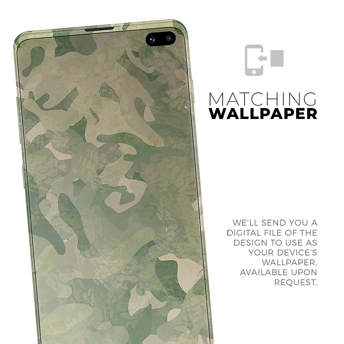 DesignSkinz Military Jungle Camouflage V3 Protective Vinyl Decal Wrap Skin Cover Compatible with The Samsung Galaxy S20 (Screen Trim & Back Glass Skin)