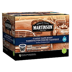 Martinson Classic Dark Roast Coffee, Keurig K-Cup Brewer Compatible Pods, 90 Count (Pack of 1)
