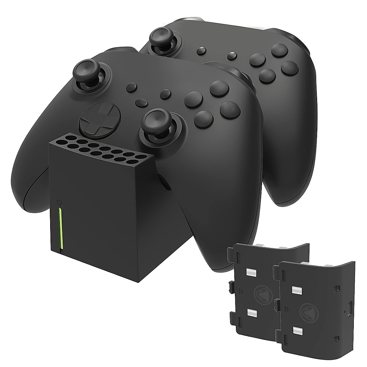 snakebyte Xbox Battery KIT SX - Black - 2 Rechargeable Series X Controller Batteries a 800mAh, comp. with Xbox Twin Charge SX and All Xbox Series X Gamepads, incl. 2m Dual USB Type-C, Y-Charge Cable