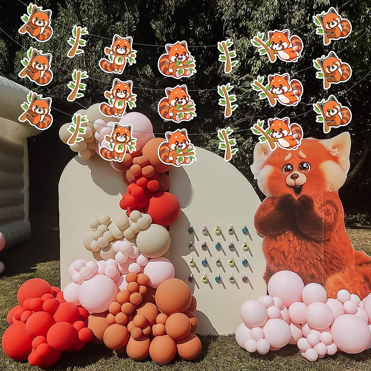 Sursurprise Red Panda Party Decorations, 3PCS Red Panda Banners, Red Panda Birthday Baby Shower Decorations Party Supplies