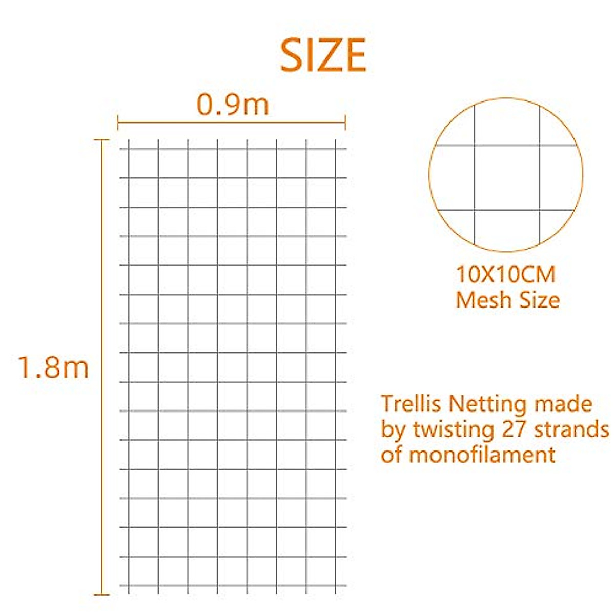 Zivisk 2Pcs Cucumber Tomato Trellis Netting, Heavy Duty Garden Netting for Climbing Plants Support, Pea, Grape, Bean, Fruit, Vegetables - 4" Mesh Size, 3Ft x 6Ft