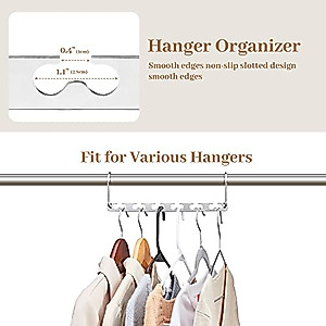 DECOZY Magic Clothes Hangers Smart Closet Saver Pack of 6 – Heavy-Duty Chrome Steel, Space Saving Wonder Hanger Wardrobe Organizer System for Wrinkle-Free Organization
