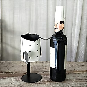 DOUBA Detachable Wrought Iron Chef Wine Rack Metal Wine Bottle Rack Household Wine Utensils Kitchen Ornaments