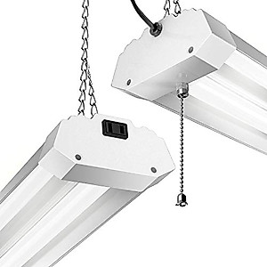 LED Utility Shop Light 4ft 5500 Lumens Super Bright 50W 5000K Daylight ETL Certified LED Garage Lights Durable LED Fixture with Pull Chain Mounting and Daisy Chain Hardware Included