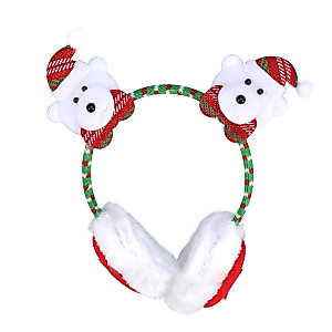 USHOBE Christmas Earmuffs Winter Furry Ear Warmer Foldable Winter Ear Covers Christmas Plush Earmuffs ()
