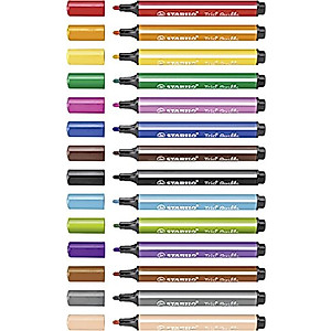 STABILO Trio Scribbi Triangular Felt Tip Pen - Assorted Colours (Pack of 14)