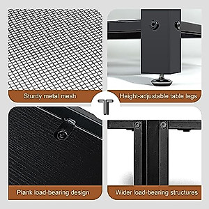 Tantmis Industrial TV Stand with Power Outlet for 55/65/70/75 inch TVs, 3-Tier Entertainment Center, TV Console Table with Open Storage Shelves, Wood TV Stand for Living Room, Bedroom, Black