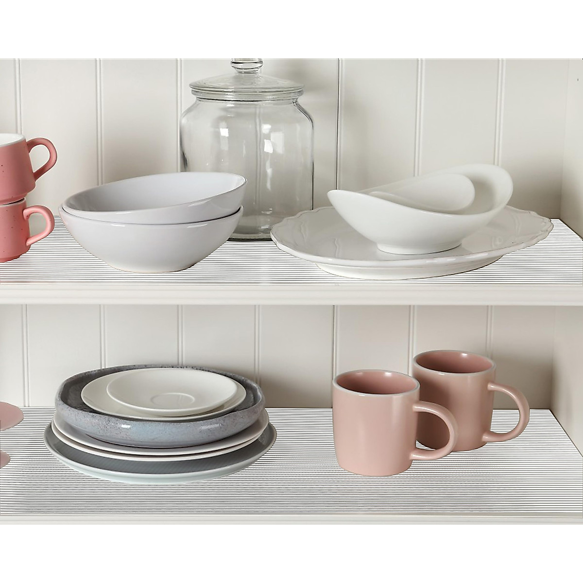 Cabinet Liners for Shelves No Slip Waterproof Refrigerator Drawer Liner 12 Inch Wide X 20 Ft Wide Non Adhesive Clear Shelf Liner for Pantry Cupboard Closet Kitchen Bathroom