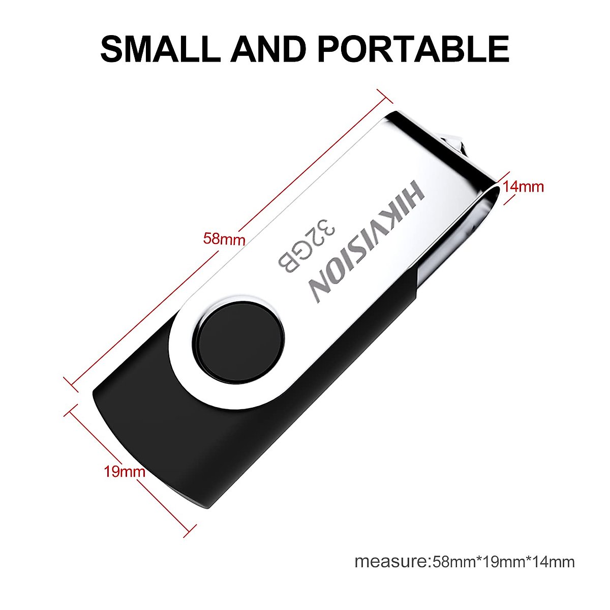 Hikvision 32GB USB 2.0 Flash Drive Flash Storage Memory Stick with Metal Case for Data Storage and Backup with 360 Degree Rotation Speed up to 20MB/S (32GB, USB2.0)…