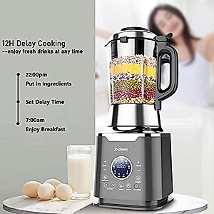 Joydeem Multifunctional Cooking Blender,High-Speed Countertop Blender JD-D16 with stew pot, Soybean milk maker, Hot and Cold, 9 One Touch Programs with 12H Delay Cook, 1200W, 59 Oz, Shakes and Smoothies, Nut Butters, Soups