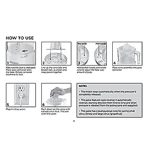 BLACK+DECKER 32oz Citrus Juicer, White, CJ650W,Small