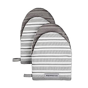 KitchenAid Albany Mini Oven Mitt 2-Pack Set, Grey, 5.5"x8"