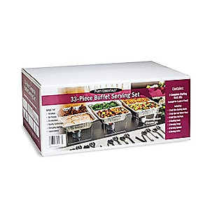Party Essentials - UPK-33* - UPK-33 33 Piece Party Serving Kit, Includes Chafing Kits and Serving Utensils