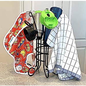 Bottle and Bag Drying Rack-Sports Water Bottles, Baby Bottles, soda Bottles, Plastic and Reusable Food Storage Bags, Kitchen Dish Towel Holder, Bathroom Hand Towels, washcloths, Baby Bibs…