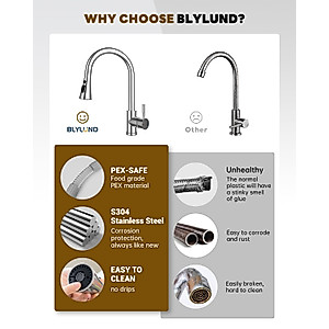BLYLUND Kitchen Faucets with Soap Dispenser, Brushed Nickel Kitchen Faucet with Pull Down Sprayer 3 Modes, Stainless Steel Modern Kitchen Sink Faucets High Arch Single Handle Faucet