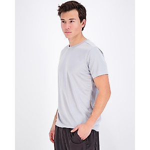 5 Pack:Men’s Mesh Active Wear T-Shirt Essentials Performance Workout Gym Training Quick Dry Fit Dri Tech Breathable Short Sleeve Crew Under Shirt Athletic Sport Running Top Exercise SPF- Set 5 L