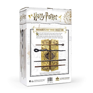 The Noble Collection Harry Potter Marauders Wand Set with Display Stand - 31.5in (43cm) 4 Wizard Wands with Marauders Map Display Stand - Officially Licensed Film Set Movie Props Wands Gifts