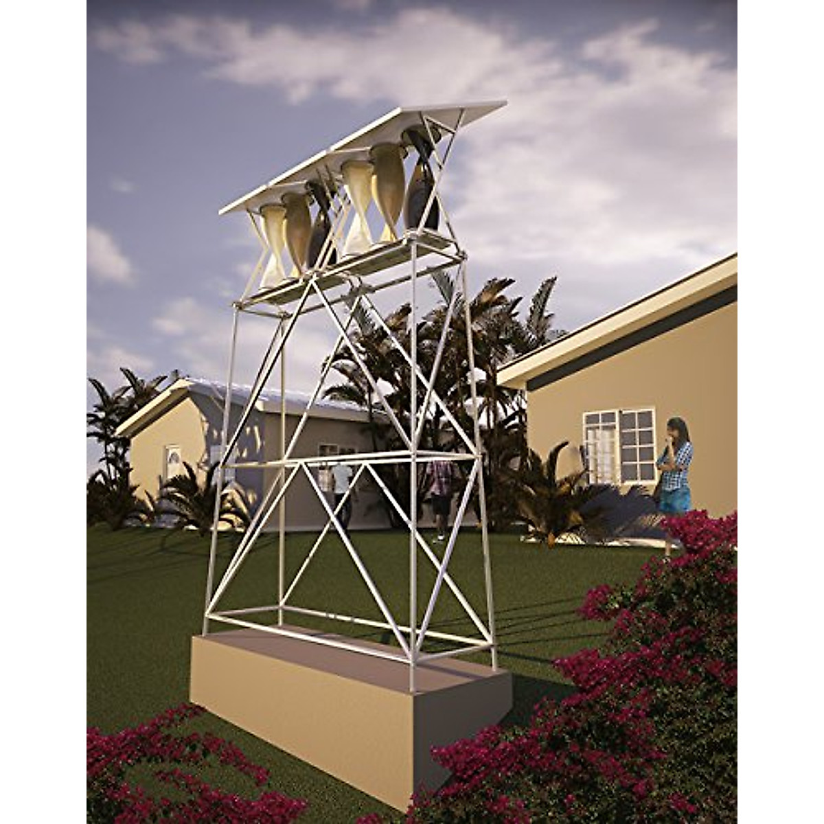 My SolarMill A 1 KW Wind & Solar Hybrid | Home or Commercial Renewable Power System Kit (red white and blue)