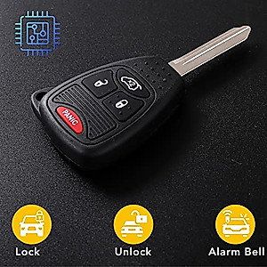 Flip Key Fob Blade Replacement Fit for 2004-2014 Dodge Dakota Durango Avenger Caliber Charger Magnum Nitro Ram 1500 2500 3500 Chrysler Aspen PT Cruiser Sebring Jeep Grand Cherokee Commander, Set 1
