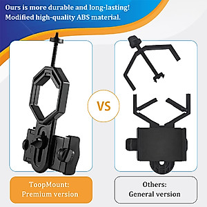 ToopMount Universal Smartphone Adapter Cell Phone Adapter Mount, Compatible Binocular Monocular Spotting Scope Telescope Microscope, Astronomical Telescope, for Record Nature World Black