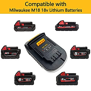 Echoyee for Milwaukee to Dewalt Battery Adapter, for Milwaukee M18 18v Lithium Battery Convert to Dewalt 18v-20v Lithium Batteries, Converter MIL18DL Use with Dewalt 18v-20v Cordless Power Tools