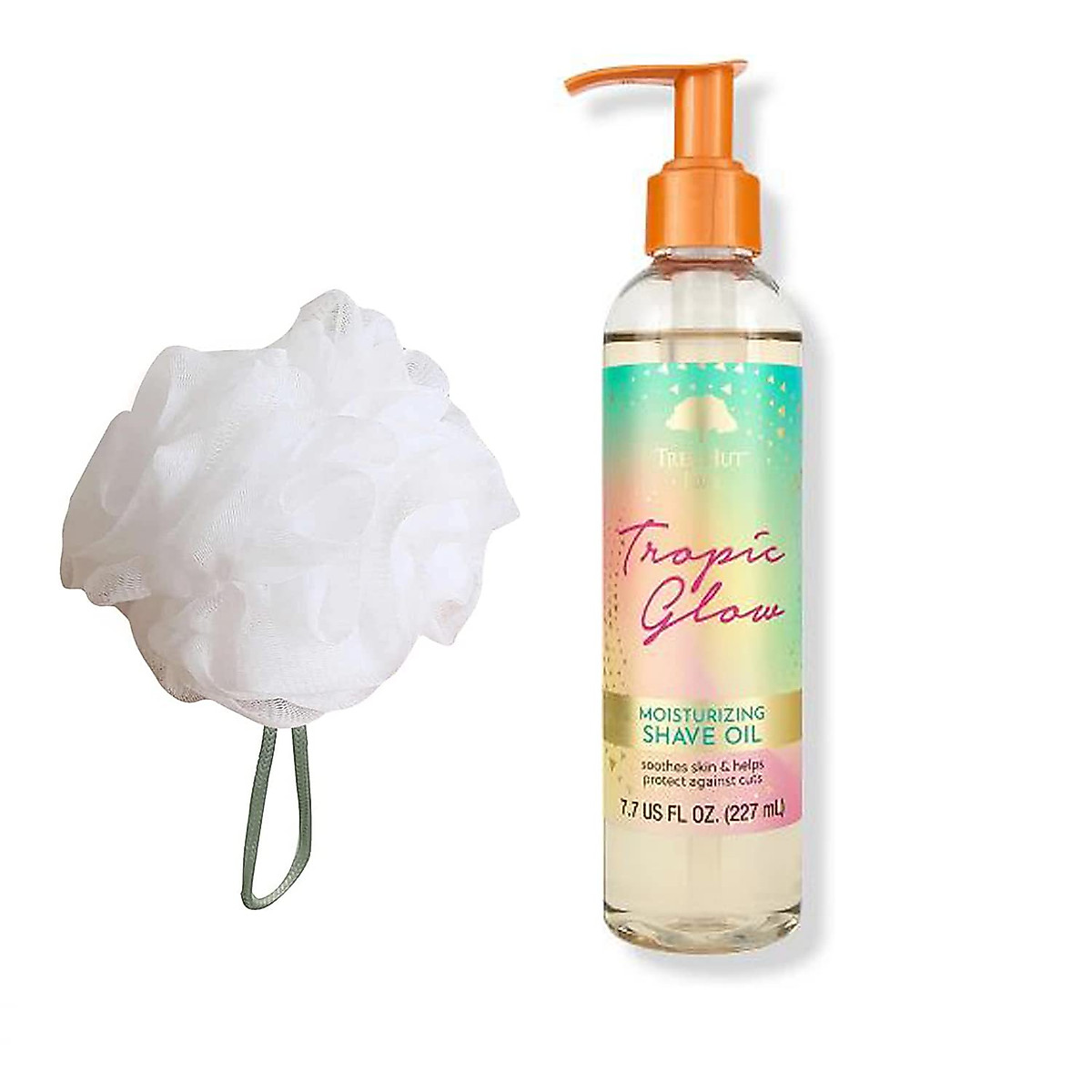 T H Tree Hut Tropic Glow Shave Oil Set! Includes Shave Oil and Loofah! Formulated With Real Sugar, Certified Shea Butter And Capuacu! Soothes and Moisturizes Skin! (Tropic Glow Bare)