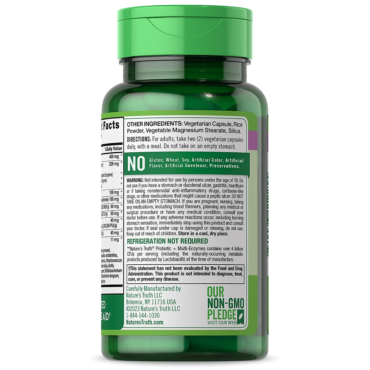 Nature's Truth Probiotics with Enzymes | 60 Capsules | Stomach Friendly for Men and Women | Non-GMO and Gluten Free Digestive Health Supplement