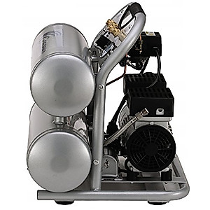 California Air Tools CAT-4610AC Ultra Quiet & Oil-Free 1.0 hp 4.6 gallon Aluminum Twin Tank Electric Portable Air Compressor, Silver