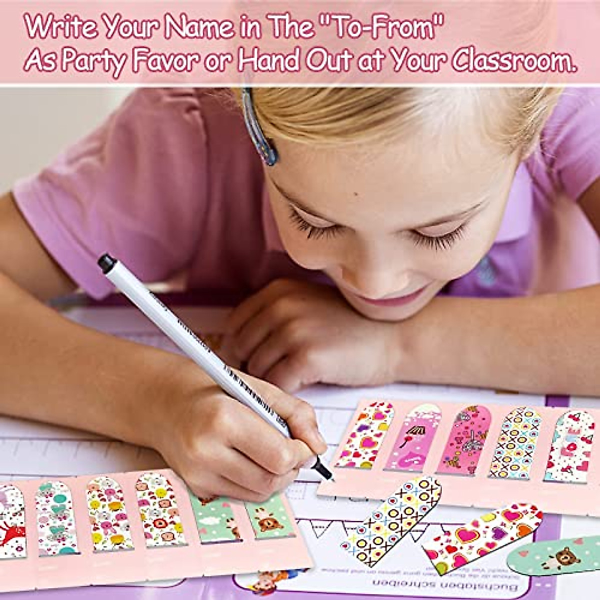 36 PCS Magnetic Bookmarks Valentine's Day Gifts for Kids Valentines Bookmark with 12 Different Cute Designs for School Prizes Classroom Exchange Party Supplies