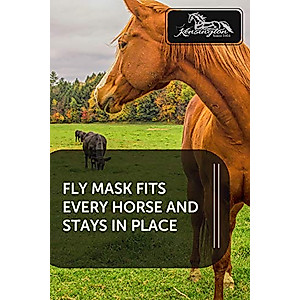Kensington Fly Mask with Fleece Trim for Horses — Protects Face and Eyes from Flies and Sun Rays While Allowing Full Visibility — Breathable and Non Heat Transferring, Medium, Lavender Mint