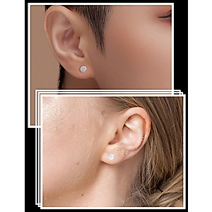 Ocptiy Clear Plastic Earring Stud Retainer Set Acrylic Silicone Invisible Earrings Post 20G Bioflex Flat Ear Tragus Cartilage Helix Earring Pin Ring Spacers Piercing Jewelry Men Women Work Sport