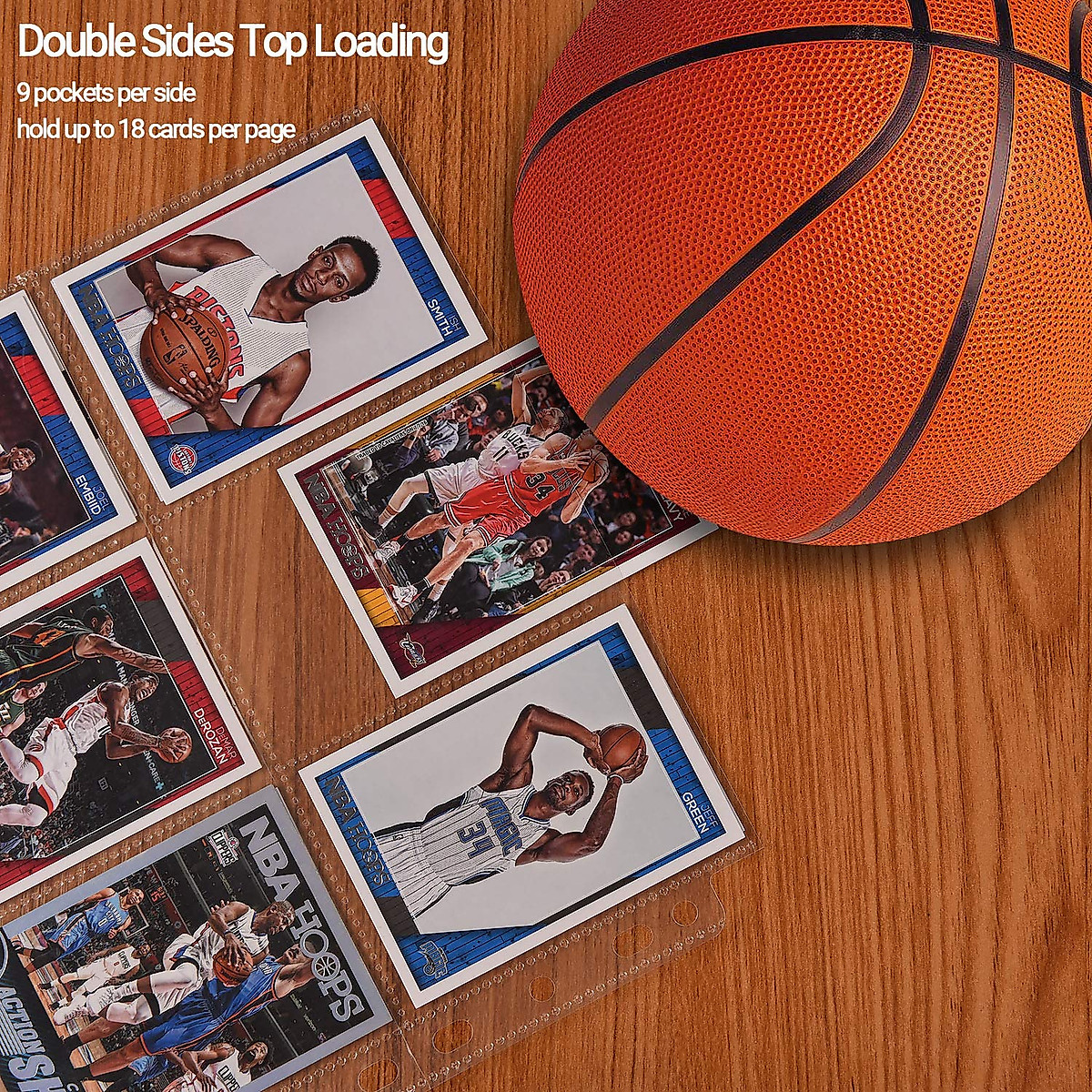 900 Pockets Baseball Card Sleeves, ABLY Double Side 9-Pocket Trading Card Binder Sleeves Page Protectors Sheet for Skylanders, Pokemon, Top Trumps for 3 Ring Binder(50 Pages)