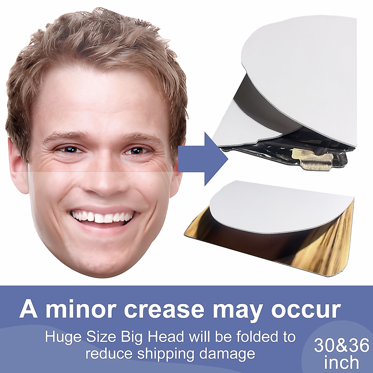 DP BOUTIQUE Custom Big Head Cutout, Customize Giant Fat Heads, Fun Fathead Cardboard, Personalized Face Signs, Custom Photo, 1 Piece, Coroplast, Up to 36” Tall, 3 Sizes