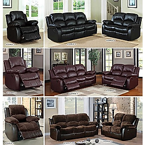 Homelegance Resonance 83" Bonded Leather Double Reclining Sofa, Black