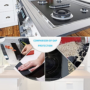 Fancemot Gas Stove Burner Covers, Gas Stove Top Covers for Samsung Gas Range, Reusable Washable Stove Guard, Gas Stove Protectors with 2 Pcs Stove Gap Covers, 1 Pcs Cleaning Cloth, 3 Pcs Brush