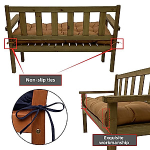 Waterproof Outdoor Bench Cushion, 51"x20", Swing Cushion Patio Furniture Cushions 3 Seater, for Garden Patio Furniture Lounger Bench (Dark Grey)