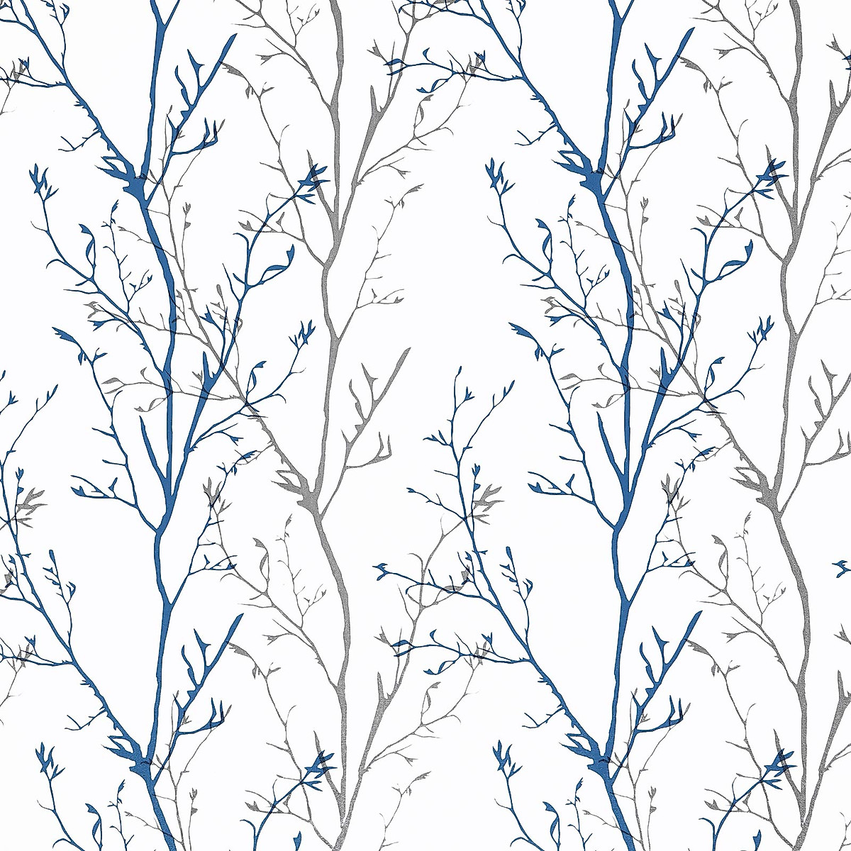 Melwod Grey Blue Tree Branches Peel and Stick Contact Paper 17.7" x 78.7" Modern Tree Branch Removable Wallpaper Natural Wall Paper Self-Adhesive Vinyl for Drawer Liner Furniture Crafts Accent Walls