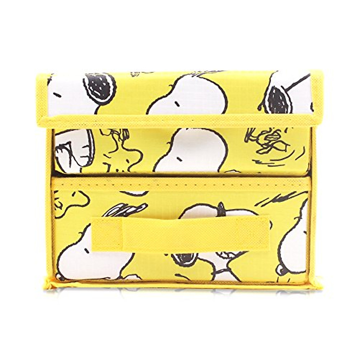 FINEX Yellow Snoopy Foldable Storage Organizer Box for Desk - with Removable Drawer