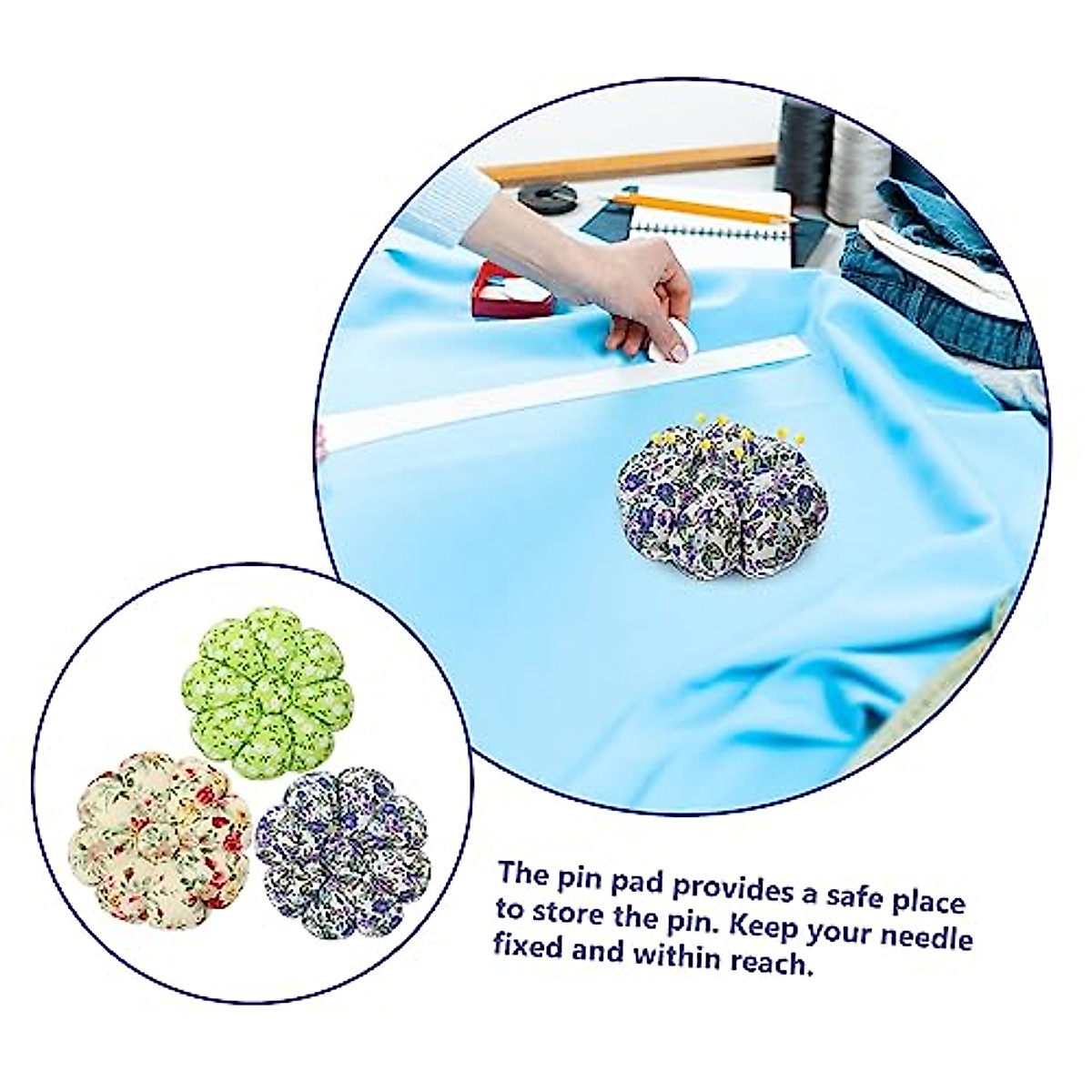 TEHAUX 3pcs Wrist Pin Bag Floral Supplies Retainer Holder Corsages Wristlet Floral Pin Holder Wrist Pin Cushion Holder Wrist Band Needle Wrist Holder Wrist Strap Pin Cushions Sewing Tool