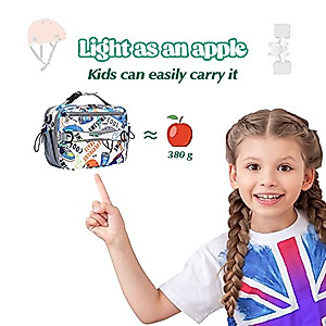 Maelstrom Lunch Box Kids,Expandable Kids Lunch Box,Insulated Lunch Bag for Kids,Lightweight Reusable Lunch Tote Bag for Boy/Girl,Suit for School/Picnic,9L,Helmet